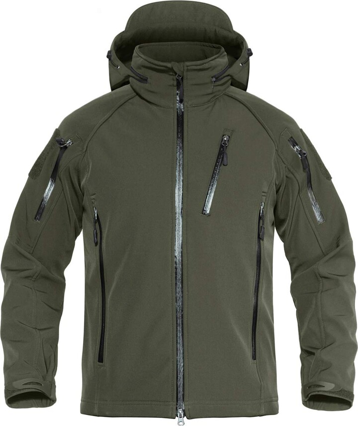 MAGCOMSEN Men's Tactical Fleece Lined Jacket Work Softshell Jacket ...