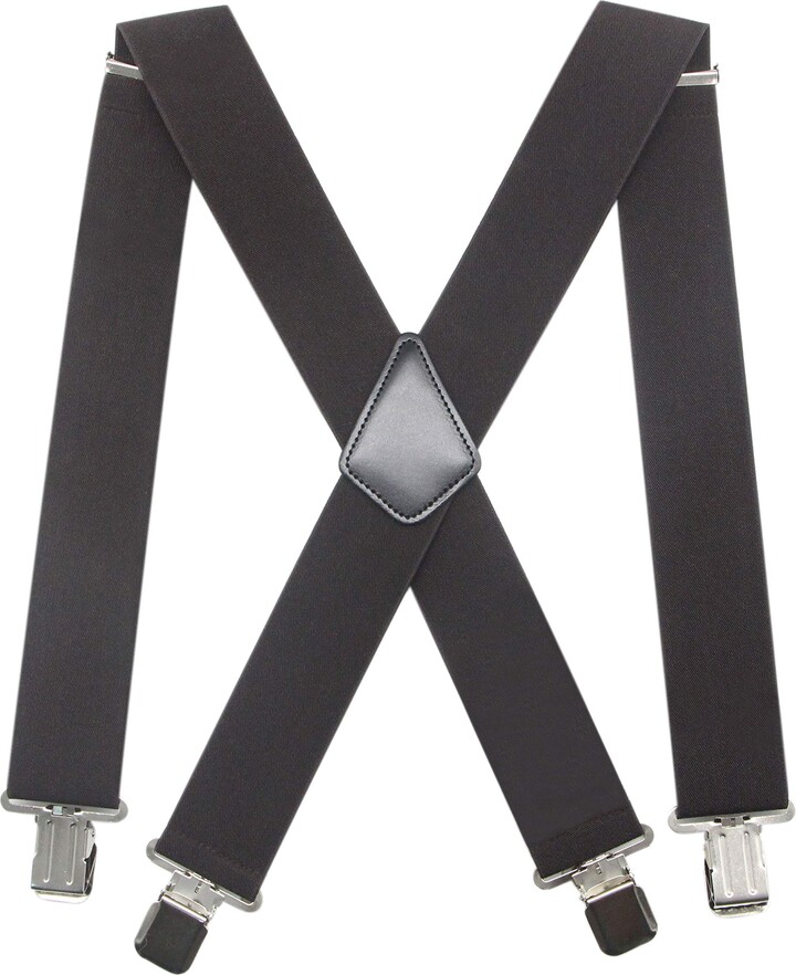 Timiot Mens 2 Inch Wide Suspenders Heavy Duty Strong Clips Adjustable ...