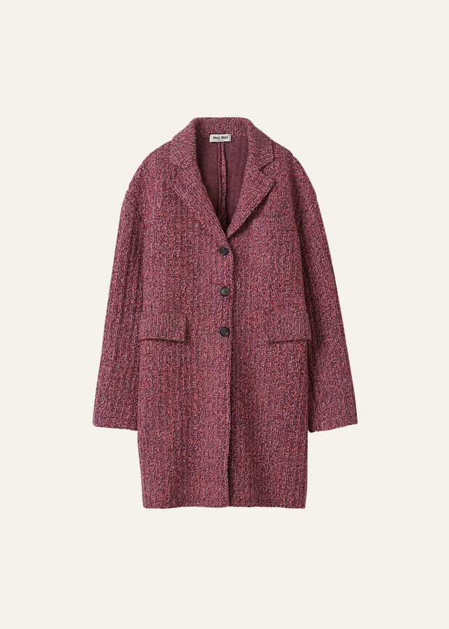 Miu Miu Ribbed Cashmere Wool Oversized Coat - ShopStyle