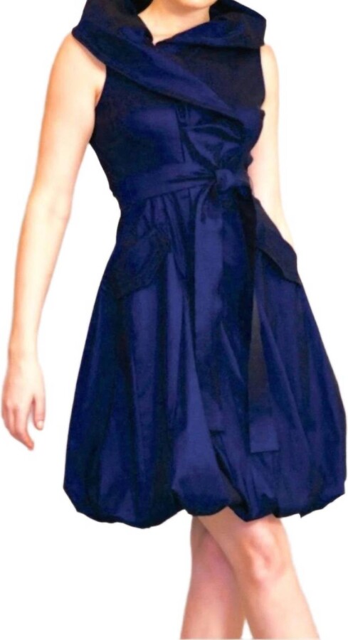 Samuel Dong Classic Bubble Dress In Midnight Blue - ShopStyle