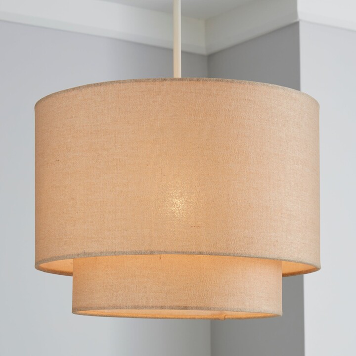 Dunelm Sara Two Tier Lamp Shade 30cm Natural Beige - ShopStyle
