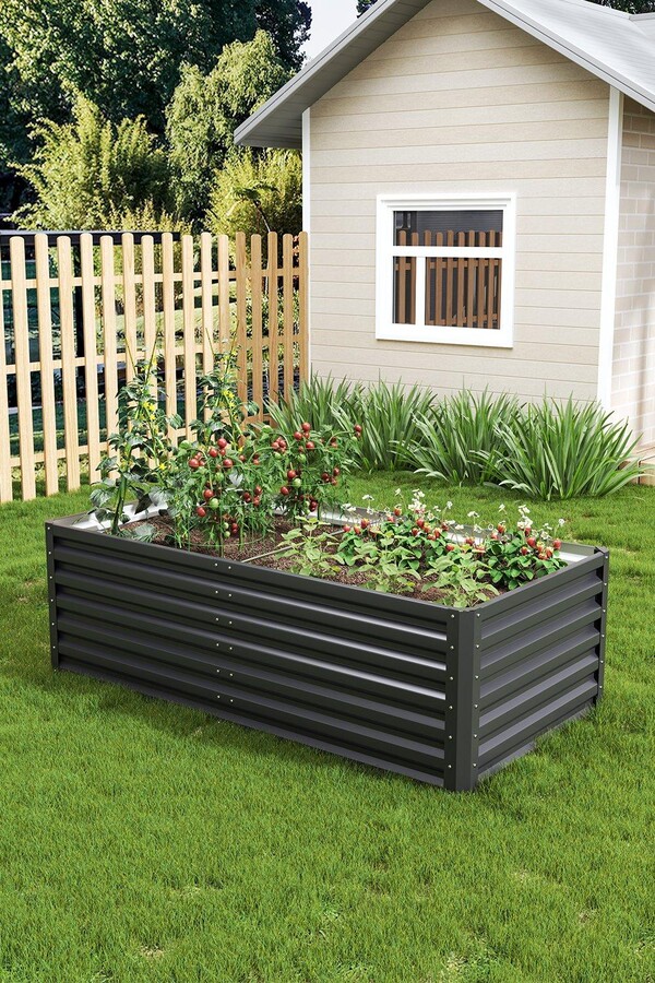 Living and Home Metal Rectangular Raised Garden Bed - ShopStyle