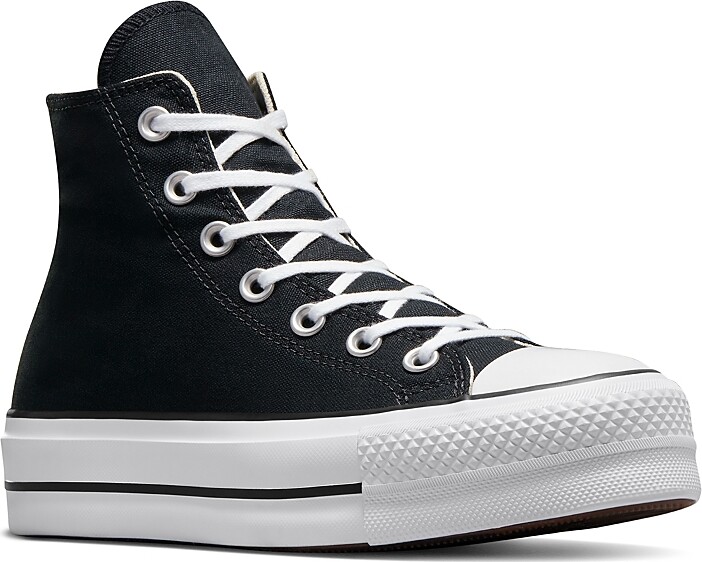 Converse Chuck Taylor All Star Hi Top Black & White Platform Sneakers ...
