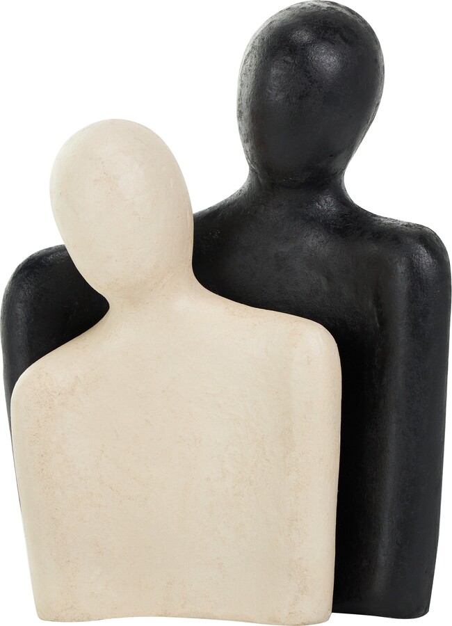 Studio 350 Cream Paper Mache Nesting People Sculpture with Black Accent ...