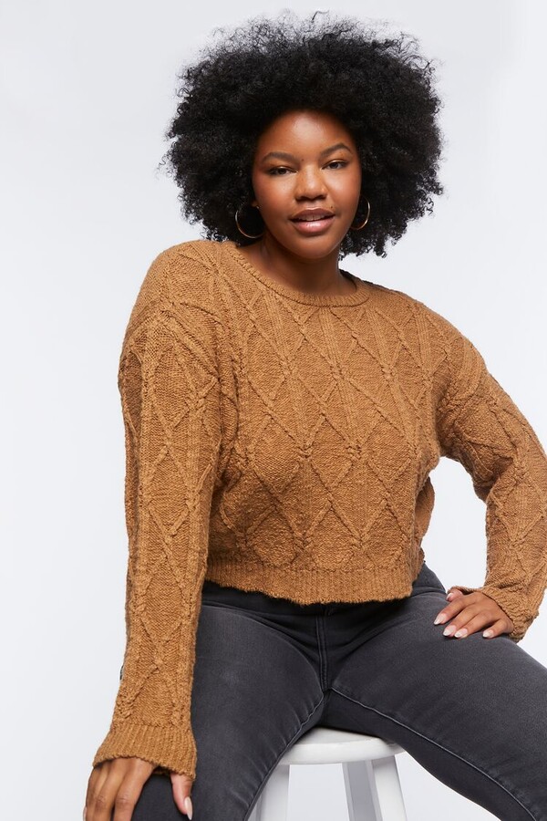 Forever 21 Plus Size Cable Knit Sweater - ShopStyle