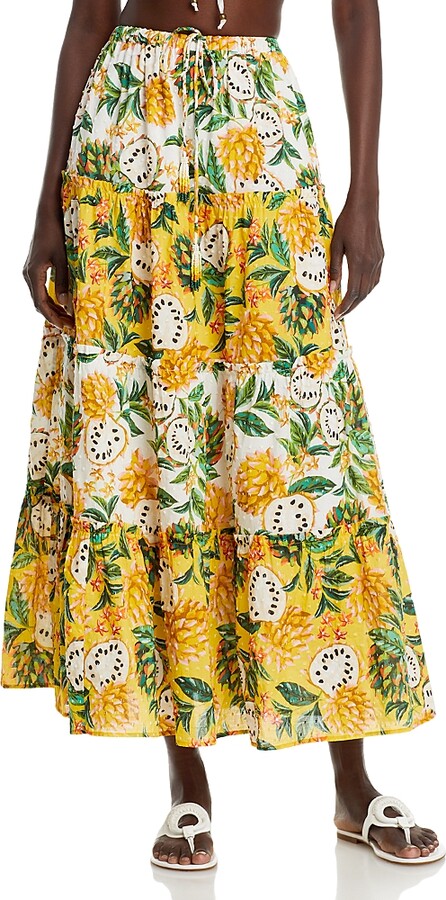 Farm Rio Biriba Mix Cotton Printed Maxi Skirt - ShopStyle