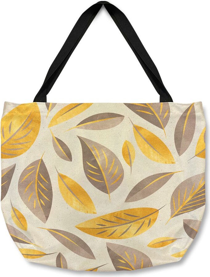 Benjamin Tate Design Botanical Gold And Purple Leaf Tote bat - ShopStyle