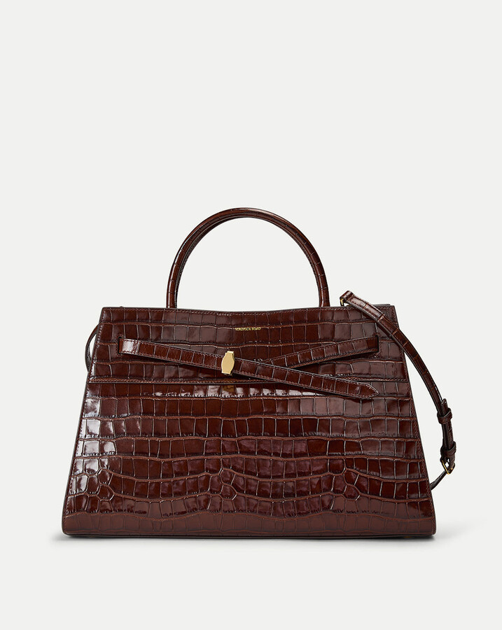 Veronica Beard Large Croc-Embossed Dash Bag - ShopStyle