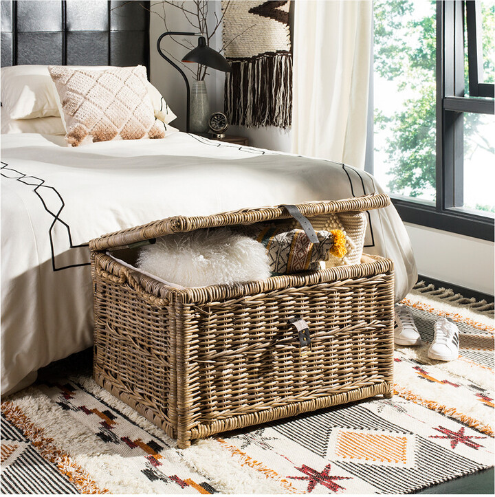 Jonathan Y Designs Caden Wicker Storage Trunk - ShopStyle Baskets & Boxes