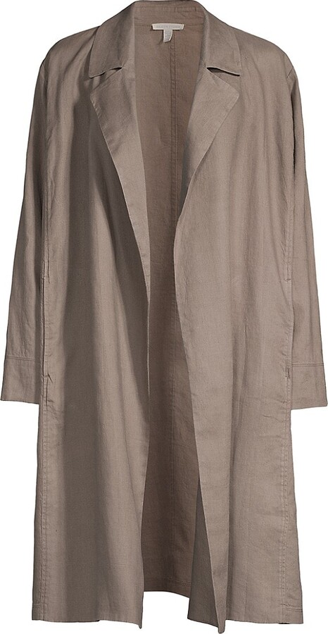 Eileen Fisher Linen Trench Coat - ShopStyle