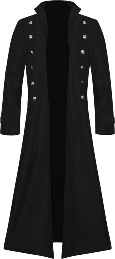 MILAX Mens Victorian Costume Halloween Costume Coat Casual Overcoat UK ...
