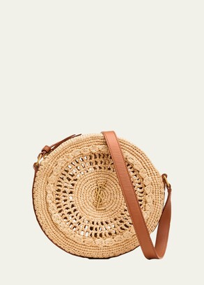 Saint Laurent Round Raffia Crossbody Bag - ShopStyle