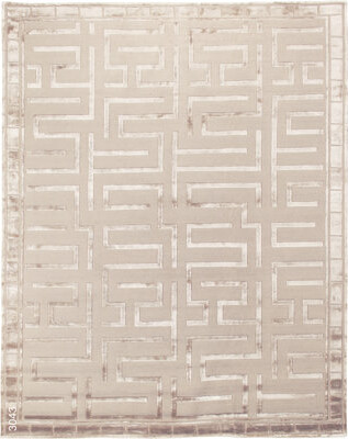 Exquisite Rugs Metro Velvet Geometric Hand-Knotted Beige Area Rug ...
