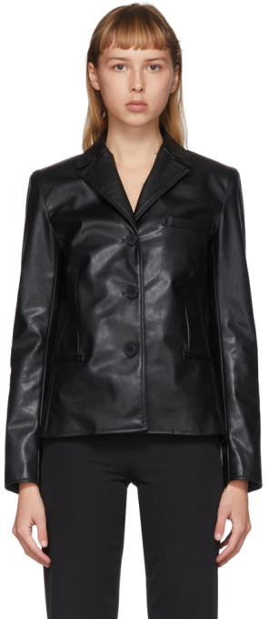 Commission SSENSE Exclusive Black Faux-Leather Cabin Jacket - ShopStyle