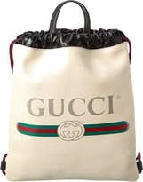 Gucci Drawstring Leather Backpack - ShopStyle