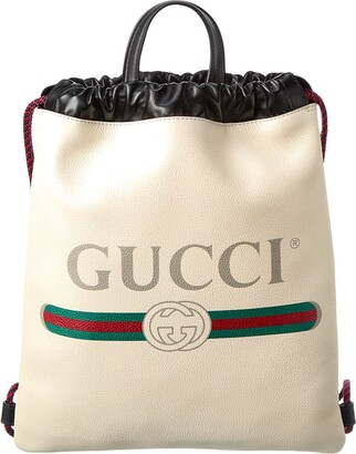 Gucci Drawstring Leather Backpack - ShopStyle