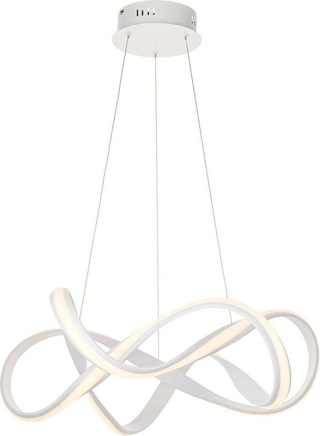 Loops LED Ceiling Pendant Light 44W Warm White 630mm White Loop Feature ...