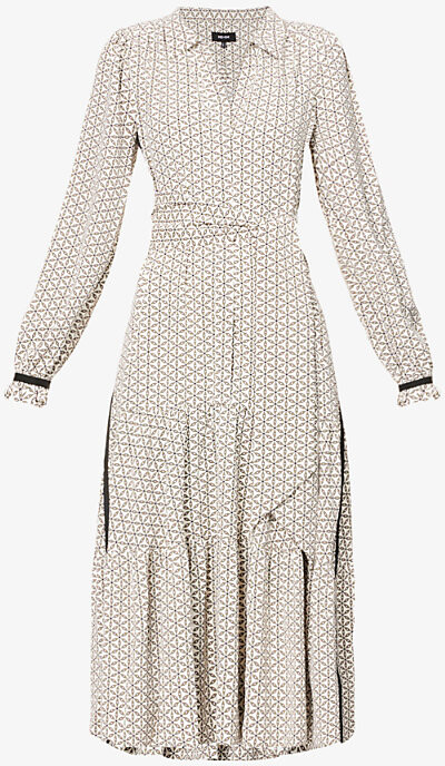 ME And EM Womens Island Green/parakee A-line Ribbed Stretch-woven Midi ...