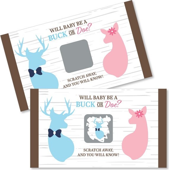 Big Dot of Happiness Boy Buck or Doe - Hunting Gender Reveal Scratch ...