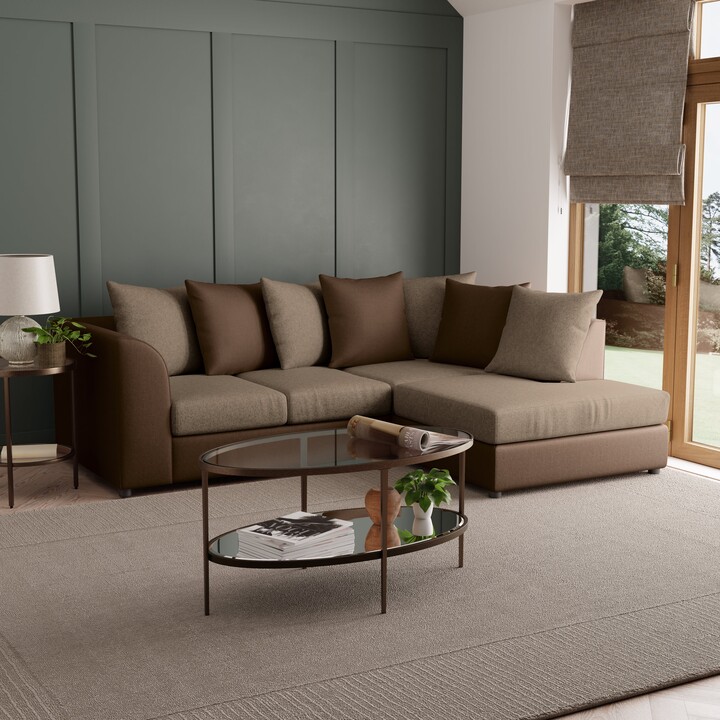 The Original Sofa Company Blake Soft Faux Leather Combo Corner Sofa ...