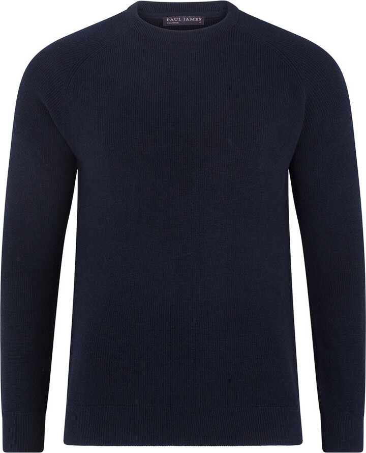 Paul James Knitwear - Mens Cotton Lightweight Fisherman Dylan Rib ...