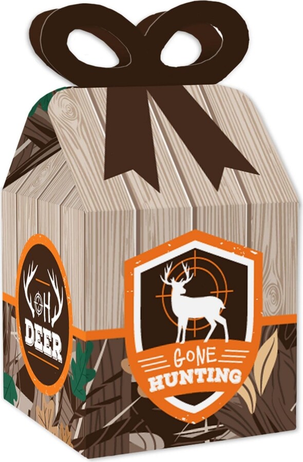Big Dot of Happiness Gone Hunting - Square Favor Gift Boxes - Deer ...