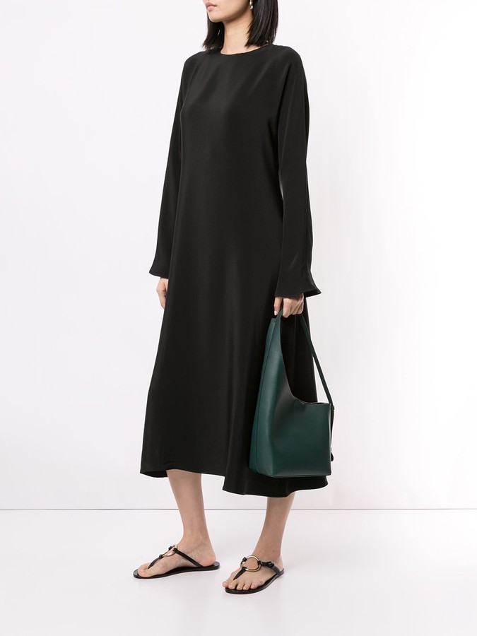 LA COLLECTION Benedicte fluted-sleeve silk dress - ShopStyle