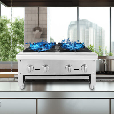 KICHKING 4 Burners Gas Stove, Commercial Hot Plate, Wok Countertop ...