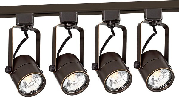 Pro Track Danzig 4-Head LED Ceiling Track Light Fixture Kit Floating ...