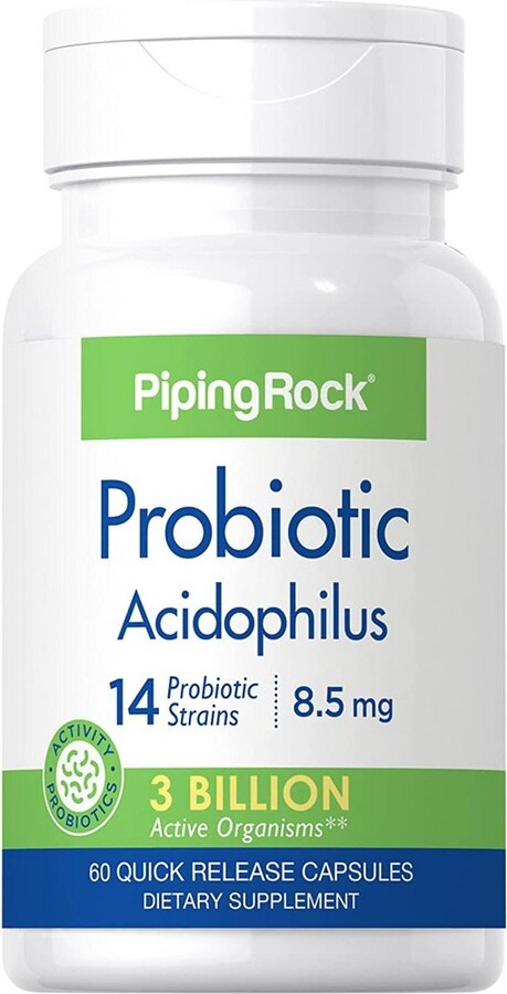 Piping Rock Probiotic Acidophilus | 14 Strains 3 Billion Organisms | 60 ...