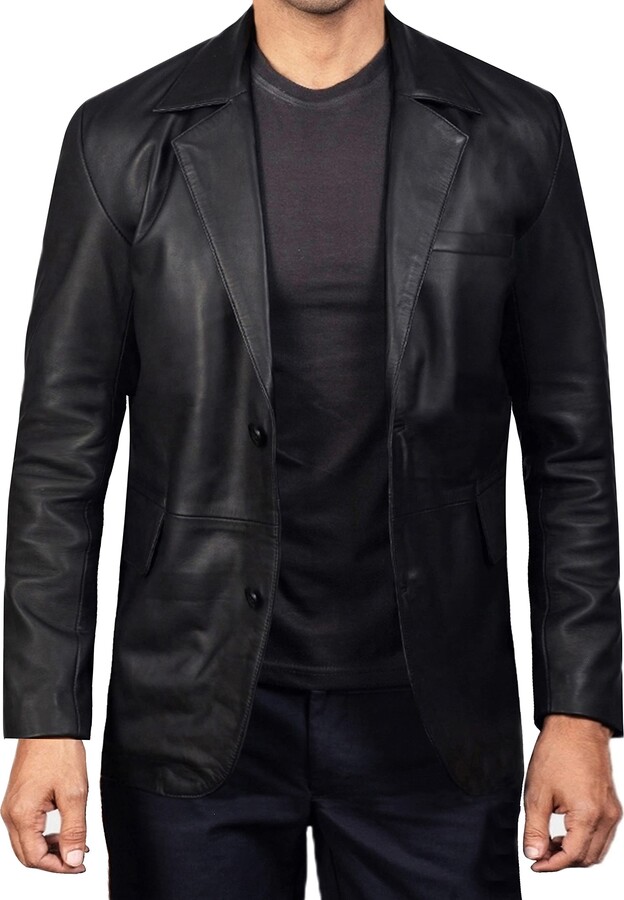 JAKLEZ Leather Blazer Men - Leather Blazers for Men - Leather Blazer Jacket Mens - Leather ...