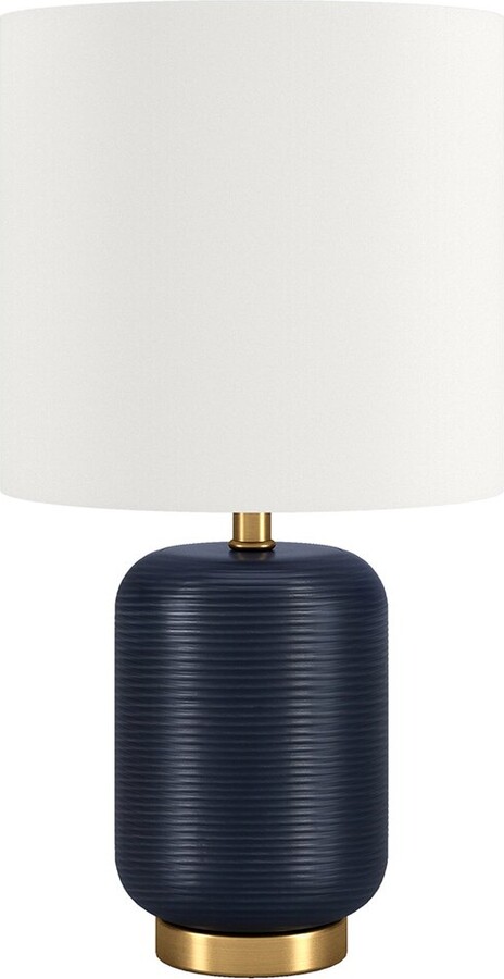 Abraham + Ivy Lambert Matte Navy Ceramic Mini Accent Lamp - ShopStyle