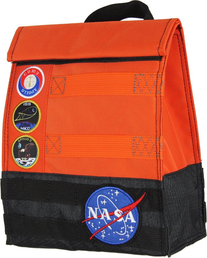 Nasa Orange Space Suit Design With Apollo Patches Insulated Lunch Bag ...