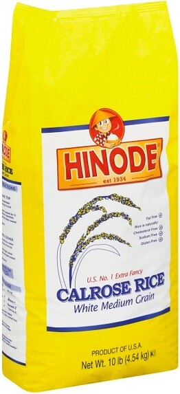 Peeled Snacks Hinode Medium Grain Calrose White Rice - 10lbs ...