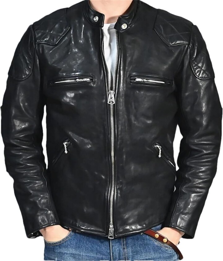 Generic Mens Washed Batik Horsehide Jacket Vintage Heavyweight ...