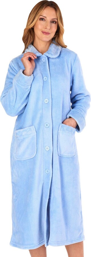 Slenderella HC4301 Women's Housecoats Blue Dressing Gown XLarge ...