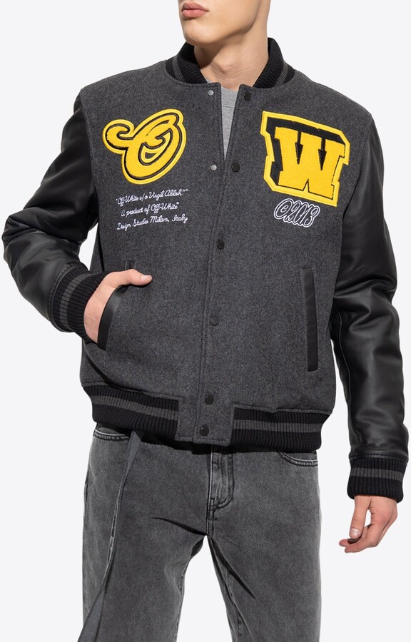 Off-White Vars Cat Leather Bomber Jacket - ShopStyle