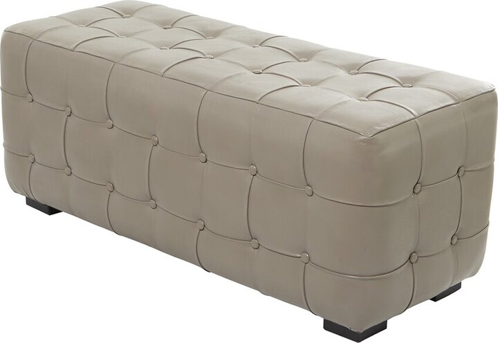 Peyton Lane Traditional Light Leather Bench - ShopStyle Living Room