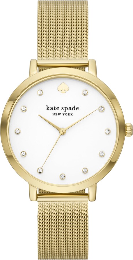 Kate Spade Women's Monterey Three-Hand Gold-Tone Stainless Steel Mesh ...