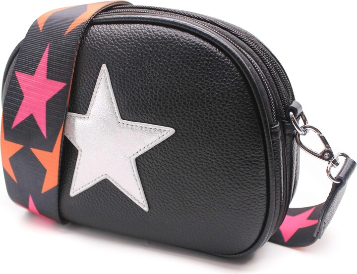 Kitise Trilly Shiny Silver Star Wide Strap Triple Compartment Camera ...