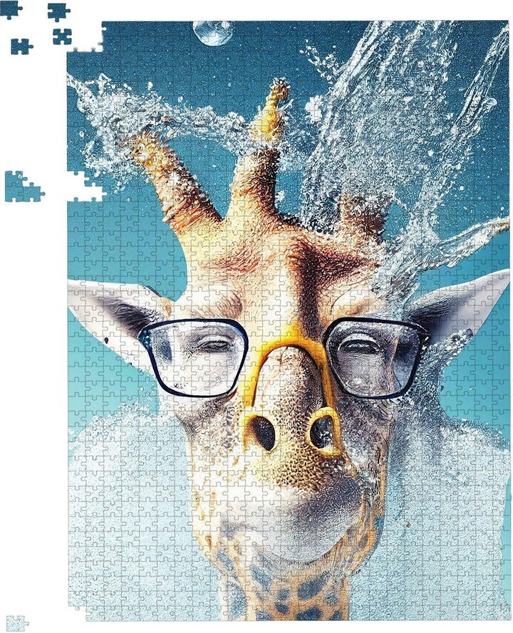 Warren Reed - Designer Giraffe With Glasses Splashart Jigsaw Puzzle ...