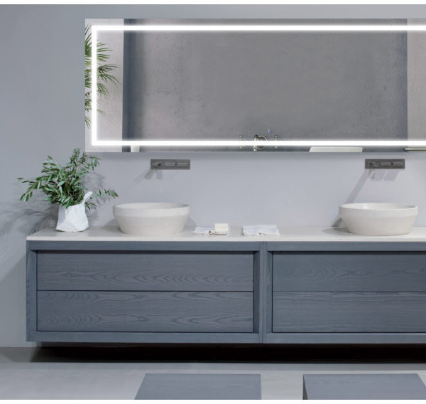 Krugg Large LED Lighted Bathroom Mirror With Defogger and Dimmer, 84 ...