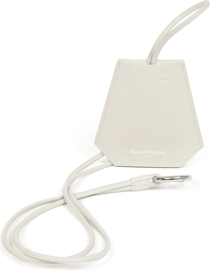 Maison Margiela Logo-Stamp Grained Leather Key Ring - ShopStyle