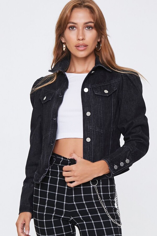 Forever 21 Puff-Sleeve Denim Jacket - ShopStyle