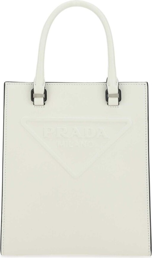 Prada Logo Embossed Tote Bag - ShopStyle