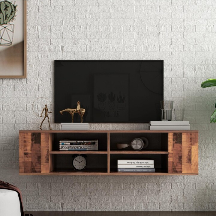 Simplie Fun Wall Mounted Media Console, Floating Tv Stand Component ...