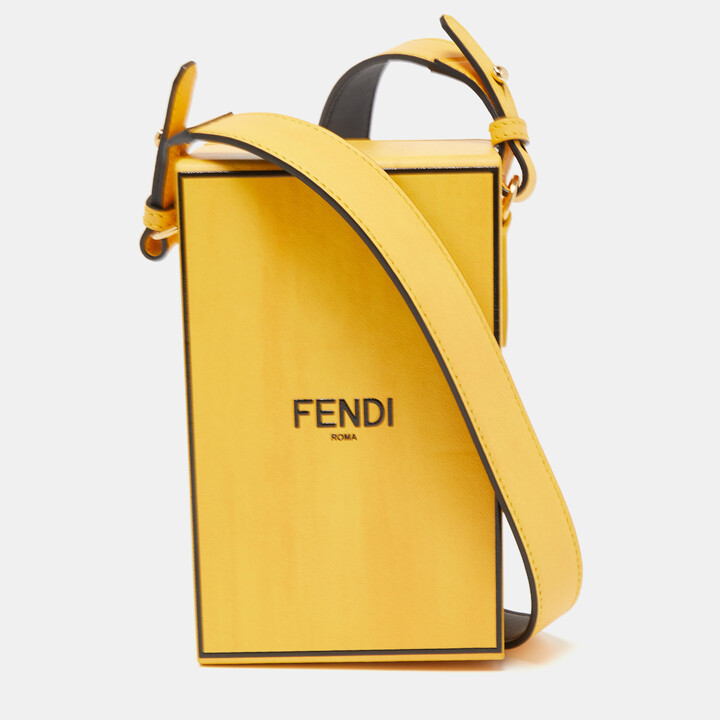 Fendi Yellow Leather Logo Vertical Box Crossbody Bag - ShopStyle