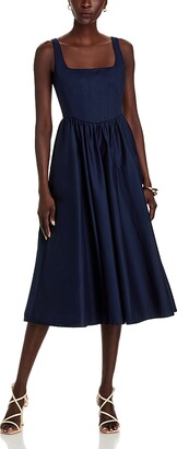 WAYF Tie Back Puff Sleeve Midi Dress - ShopStyle