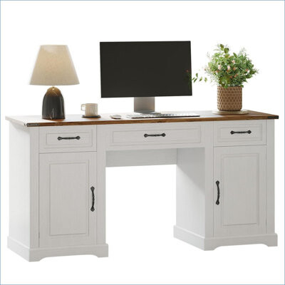Ophelia & Co. 60" Executive Desk with Drawers, Farmhouse Home Office ...