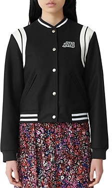 Maje Berry Varsity Jacket - ShopStyle
